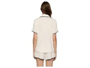 Eberjey Frida Relaxed Shorts Pj Set Pajama Sets Ivory/navy - White