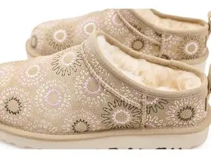 UGG Classic Micro Sun Stitch Embroidered Slip-on Boots - Taupe