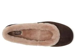 UGG Zora Suede Sheepskin Ballet Flats - Brown