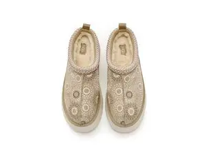 UGG Tazz Sun Stitch Embroidered Suede Slippers