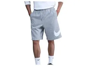 Nike Club Fleece Logo Drawstring Shorts - Gray