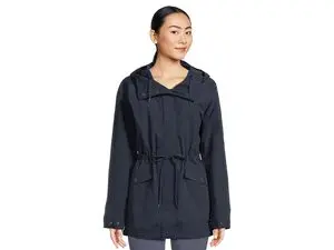 Columbia Water-resistant Hooded Jacket With Drawstring Waist - Navy