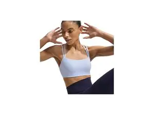 Nike Dri-fit Zenvy Strappy Light Support Padded Sports Bra Bra /cool Grey - White