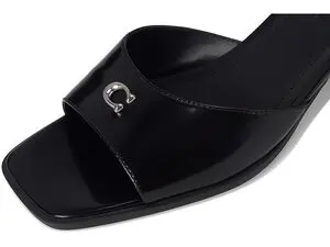 COACH Sculpted C Leather Block Heel Sandals