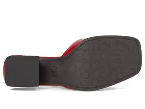 COACH Sculpted C Leather Block Heel Sandals