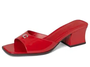 COACH Sculpted C Leather Block Heel Sandals