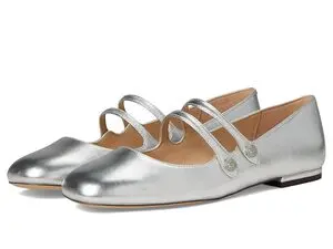 COACH Winley Metallic Leather Mary Jane Flats
