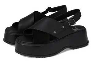 Sorel Dayspring Crisscross Platform Sandals - Black/black