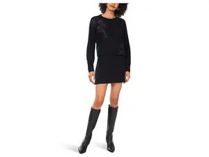 Vince Camuto Embellished Long Sleeve Crew Sweater