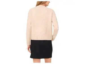 Vince Camuto Embellished Long Sleeve Crew Neck Sweater - Beige