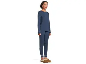 Eberjey Gisele Crew Neck Pajama Set Pajama Sets Navy/ivory - Blue