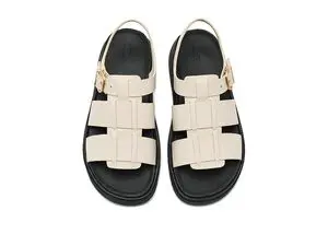 Fitflop Gen-ff Leather Fisherman Wedge Sandals - Beige