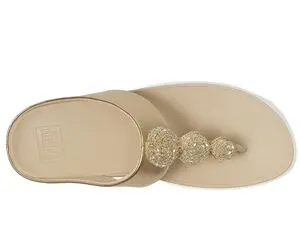 Fitflop Metallic Beadie-button Wedge Sandals - Gold