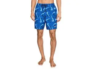 Nike Breaker Print 7 Volley Swim Trunks - Navy