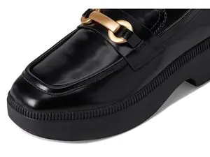 Fitflop F-luma Chunky-snaffle Box-leather Demi-wedge Loafers - Black