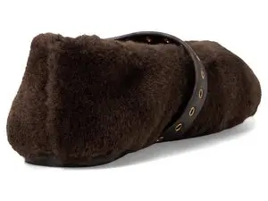 Madewell The Remy Mary Jane Flat Shoes With Faux Fur And Buckle Strap - Brown