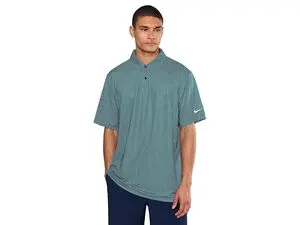 Nike Dri-fit Good Polo Short Sleeve Floral Clothing Malachite/college Navy/white - Blue