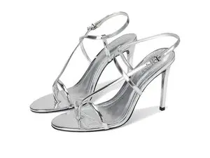 Schutz Azure Strappy Stiletto Sandals - Silver