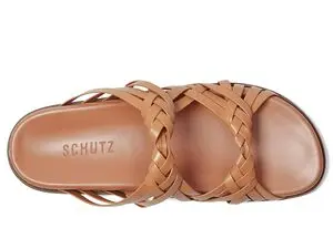 Schutz Strappy Woven Leather Sandals