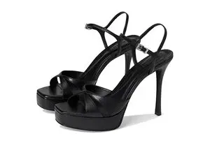 Schutz Maxine Metallic Platform Stiletto Sandals - Black