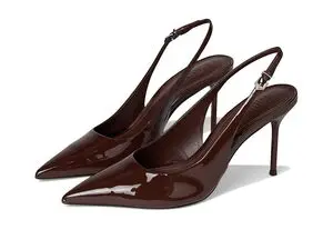 Schutz Paola Pointed Toe Stiletto Slingback Heels - Brown