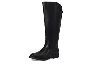 FRYE AND CO. Tall Wide Calf Boots With Metal Logo Button - Black