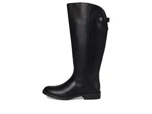FRYE AND CO. Tall Wide Calf Boots With Metal Logo Button - Black