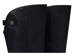 FRYE AND CO. Tall Wide Calf Boots With Metal Logo Button - Black