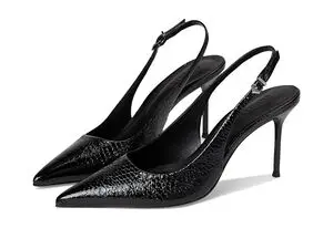 Schutz Leona Pointed Toe Stiletto Slingback Sandals - Black