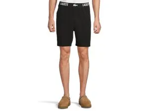 Lacoste Graphic Waistband Pajama Shorts - Black