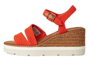 Toms Darya Platform Wedge Sandals With Rope-wrapped Midsole And Buckled Ankle Strap