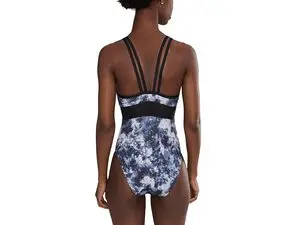 Nike Frozen Floral V-back One Piece Swimsuit - Black