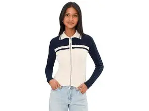 Madewell Colorblock Zip Cotton Boucle Cardigan