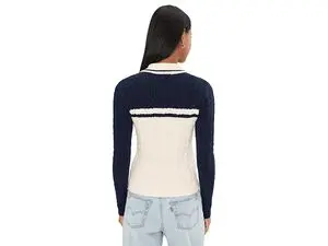 Madewell Colorblock Zip Cotton Boucle Cardigan