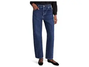 Madewell Pieced Barrel Jeans In Mckinney Wash - Navy