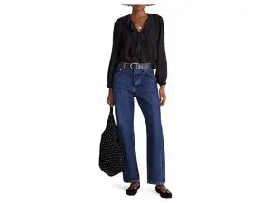 Madewell Pieced Barrel Jeans In Mckinney Wash - Navy