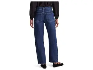 Madewell Pieced Barrel Jeans In Mckinney Wash - Navy