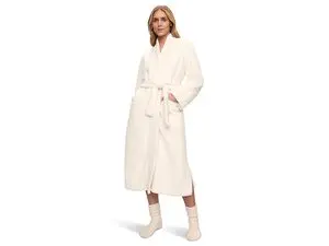 Eberjey Renewplush Long Robe Pajama Ivory - Bone