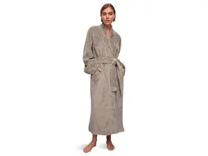 Eberjey Renewplush Long Robe Pajama Ivory - Brown