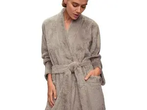 Eberjey Renewplush Long Robe Pajama Ivory - Brown
