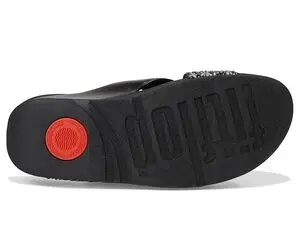 Fitflop Lulu Crystal-mix Metallic Cross Slides - Black