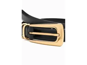 Madewell Elongated Buckle Belt In Suede - Black