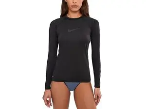 Nike Dri-fit Uv Long Sleeve Hydroguard Rash Guard - Black