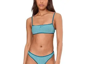 Nike Ripple Texture Bralette Bikini Top - Blue