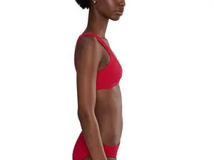 Nike Shoreline Pucker Bralette Bikini Top - Red