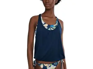 Nike Floral Layered Tankini Swimwear - Navy