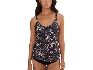 Nike Expressive Brushstrokes V-neck Tankini Swimwear - Black