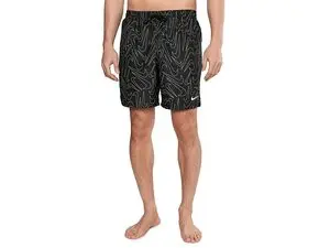 Nike Breaker Tossed Swoosh 7" Lined Volley Swimwear - Black