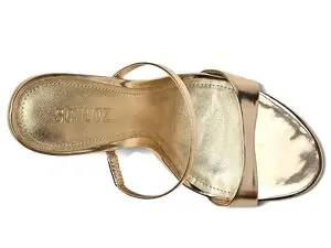 Schutz Jessica Mule Stiletto Sandals In Metallic