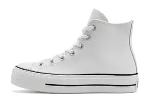 CONVERSE Chuck Taylor All Star High Top Platform Leather Lace-up Sneakers - Gray